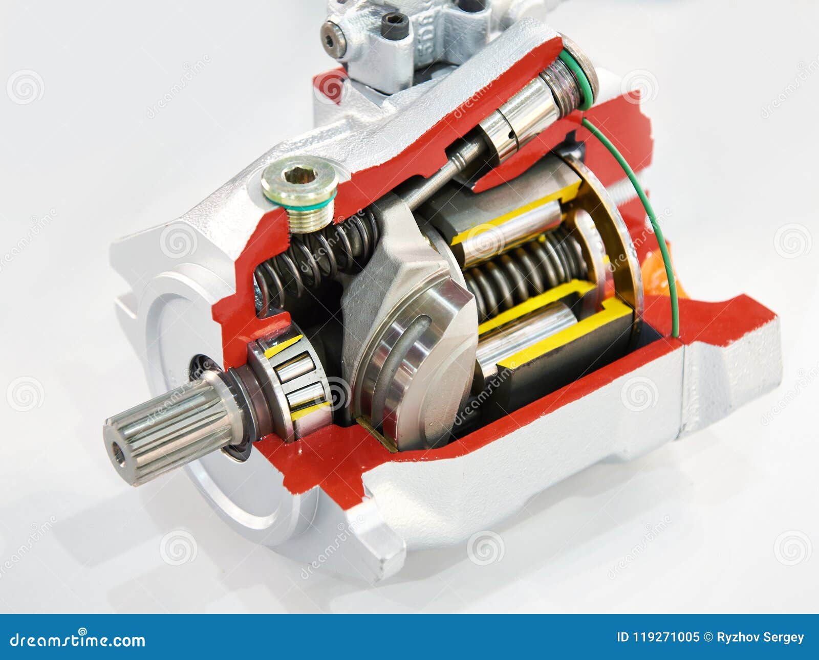 Axial Piston Pump in Section Stock Image - Image of control, heavy ...