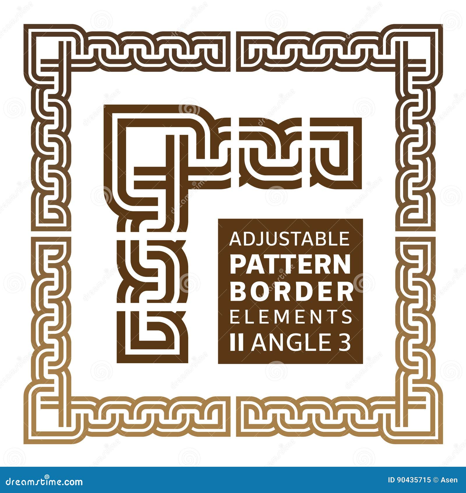 Adjustable Border with Elements II, Angle 3 Stock Vector - Illustration ...