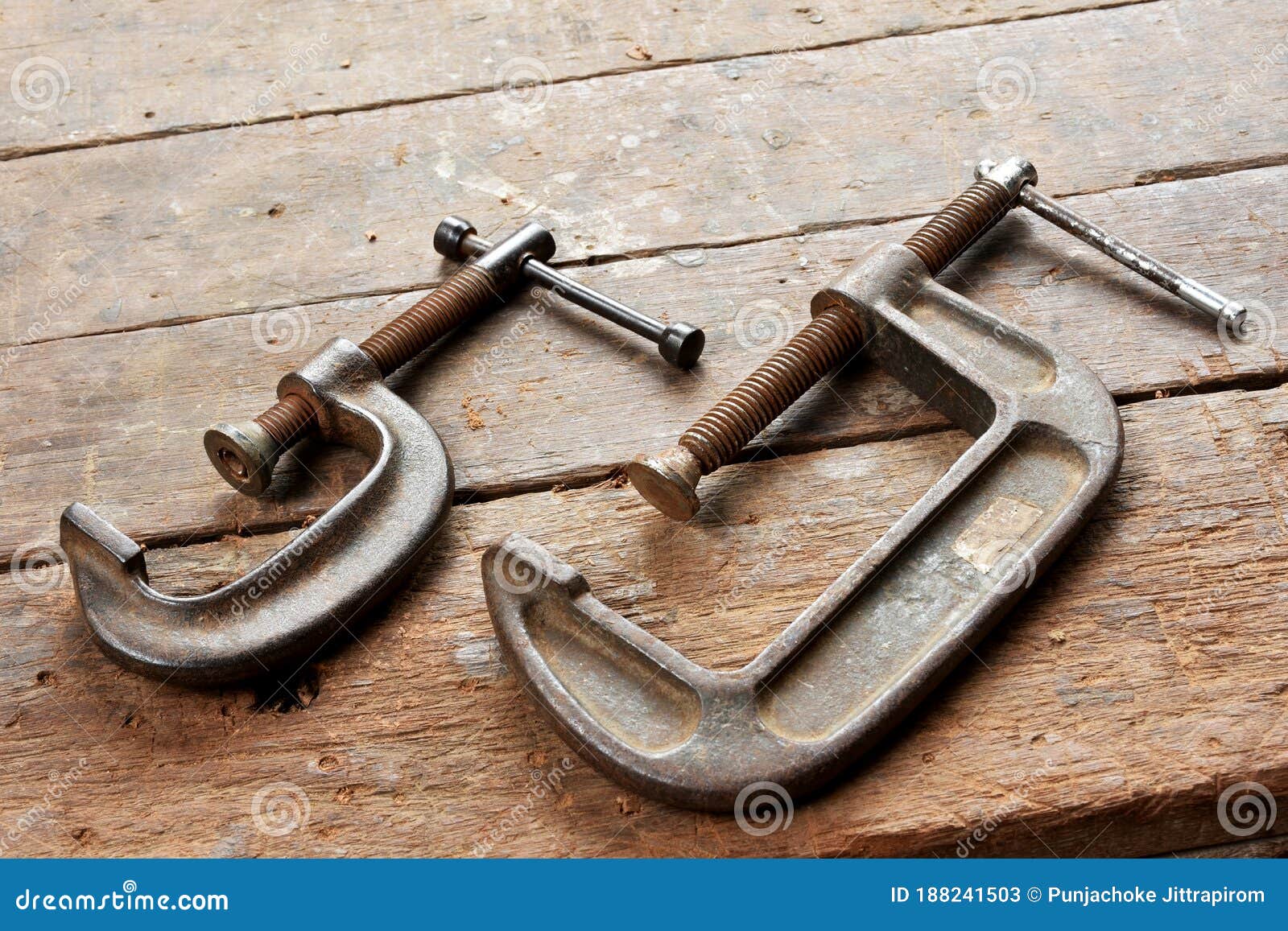 Clamps Tool Equipped at a Carpenter`s Work Bench Stock Image - Image of ...