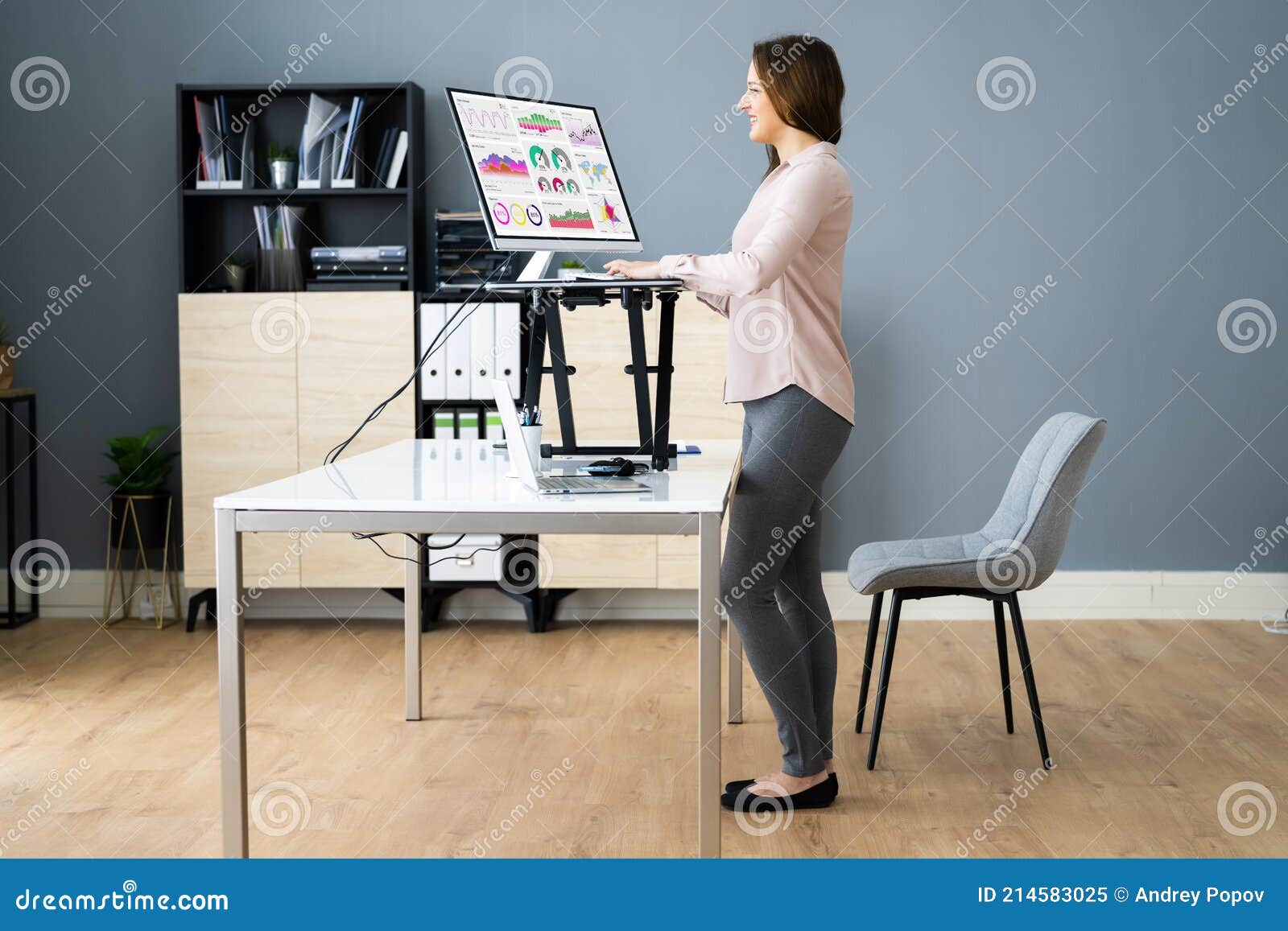 Adjustable Office Table With Up, Down And Memory Buttons On The Remote ...