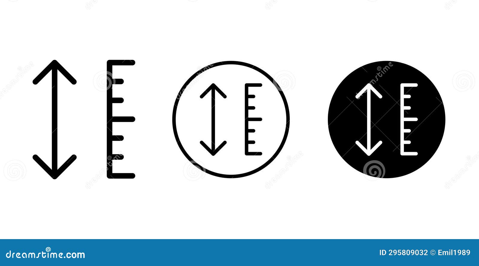 Adjustable Height Icon Symbol Set. Stock Illustration - Illustration of ...