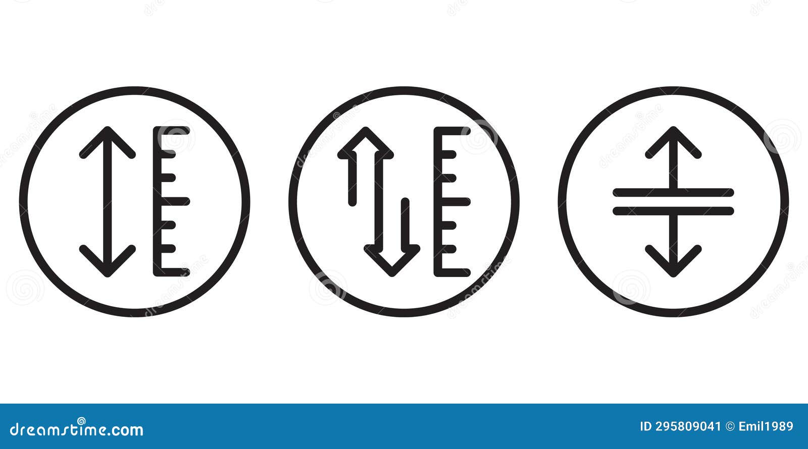 Adjustable Height Icon Symbol Set. Stock Vector - Illustration of ...