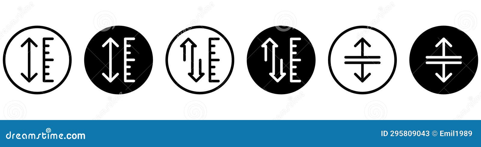 Adjustable Height Icon Symbol Set. Stock Illustration - Illustration of ...