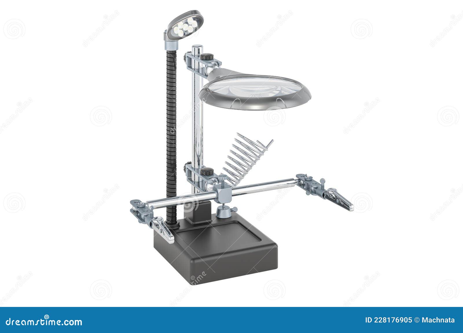 Adjustable Helping Hand With Magnifying Glass On Solid Heavy Base Stock ...