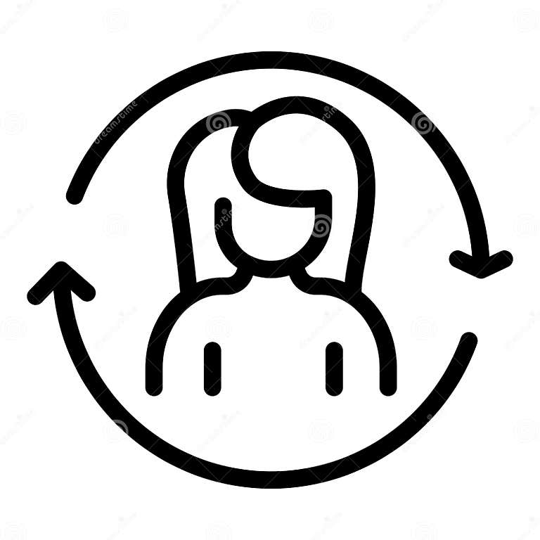 Adjustable Human Icon, Outline Style Stock Vector - Illustration of ...