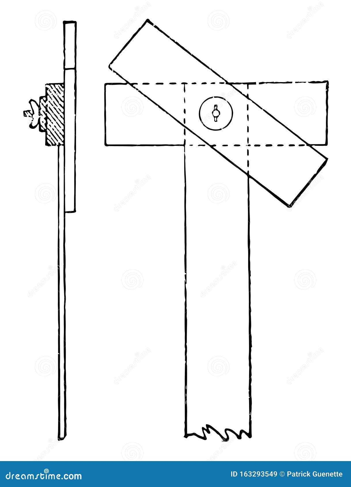 Adjustable Rectangular Head T Square, Angular Measurement, Vintage ...