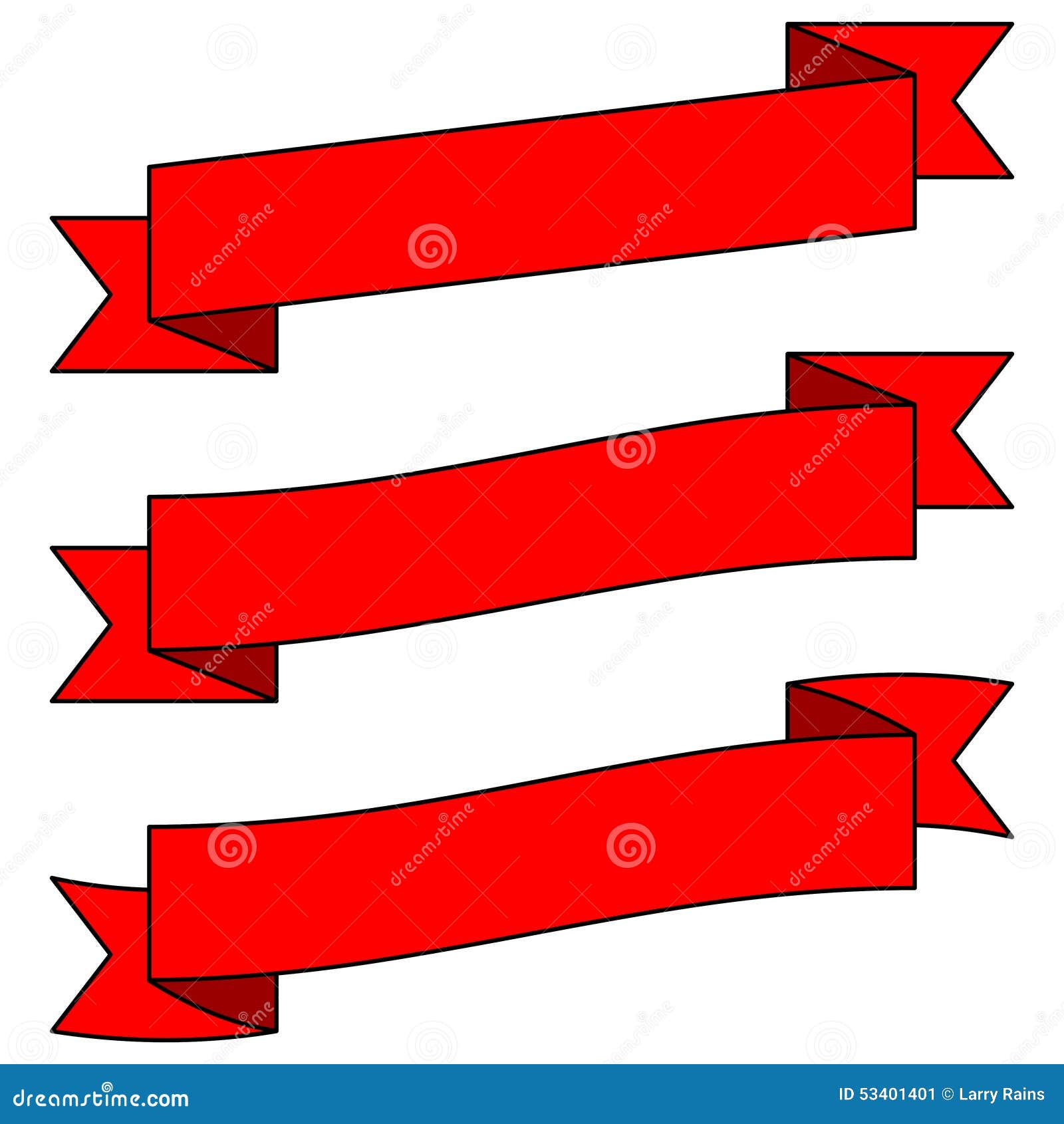 Adjustable Red Ribbon Banners Stock Vector - Illustration of curved ...