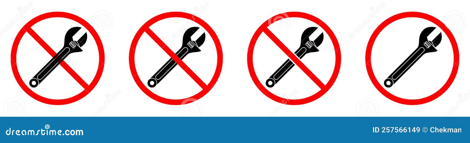 Adjustable Spanner Ban Sign. Wrench is Forbidden Stock Illustration ...