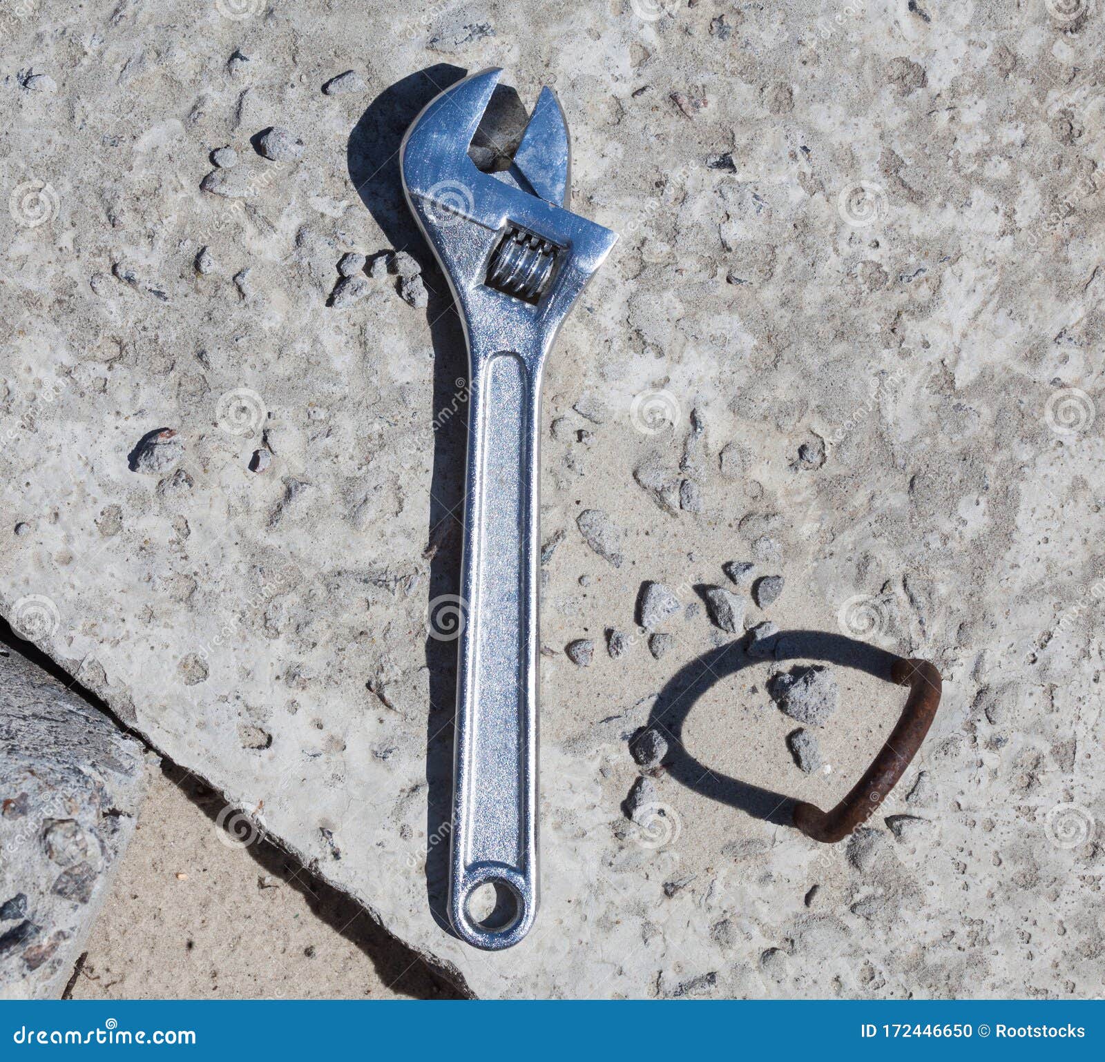 Adjustable Spanner. Close-up Stock Photo - Image of building, fastening ...