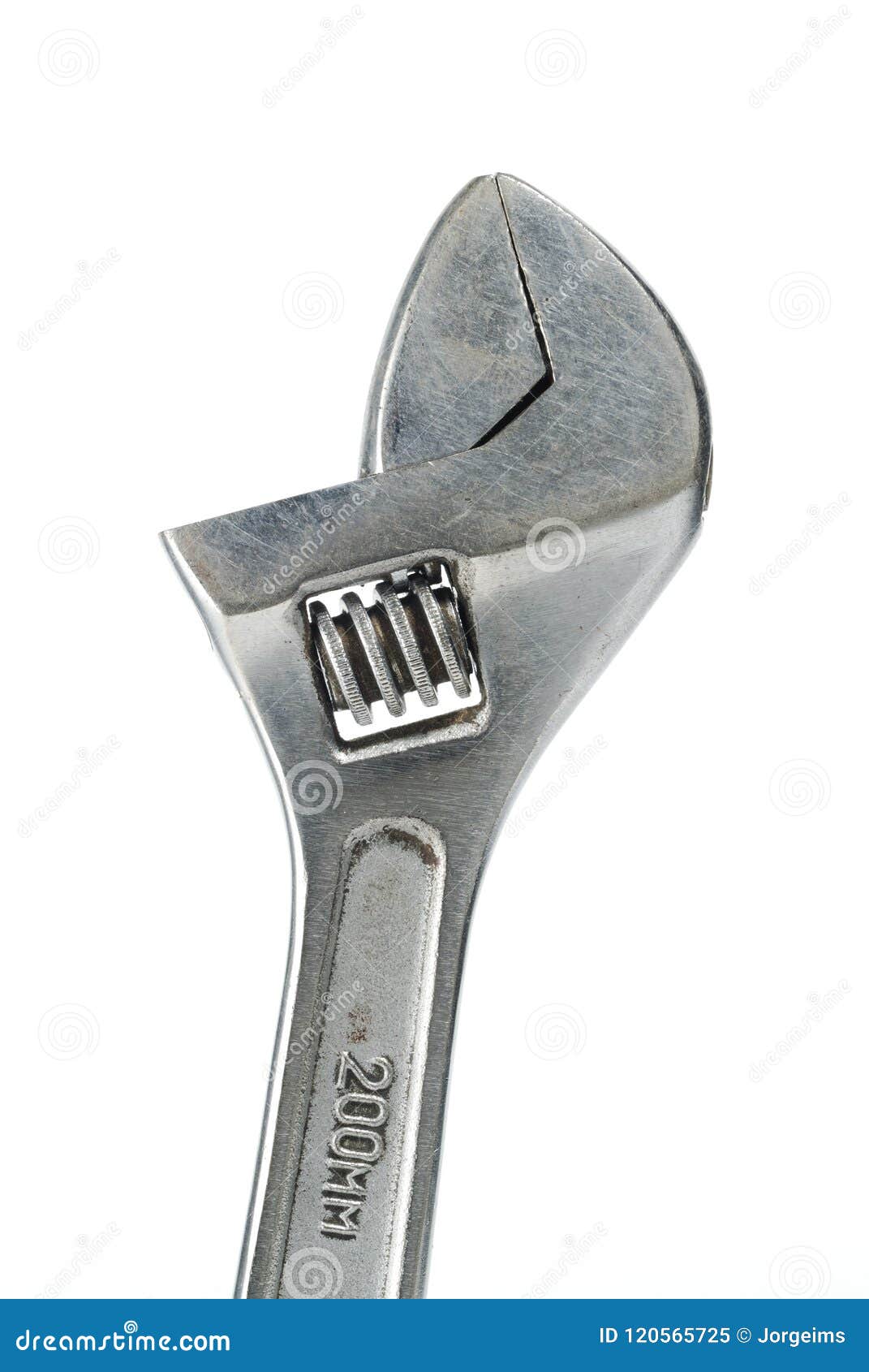Adjustable spanner, detail stock image. Image of fastener - 120565725