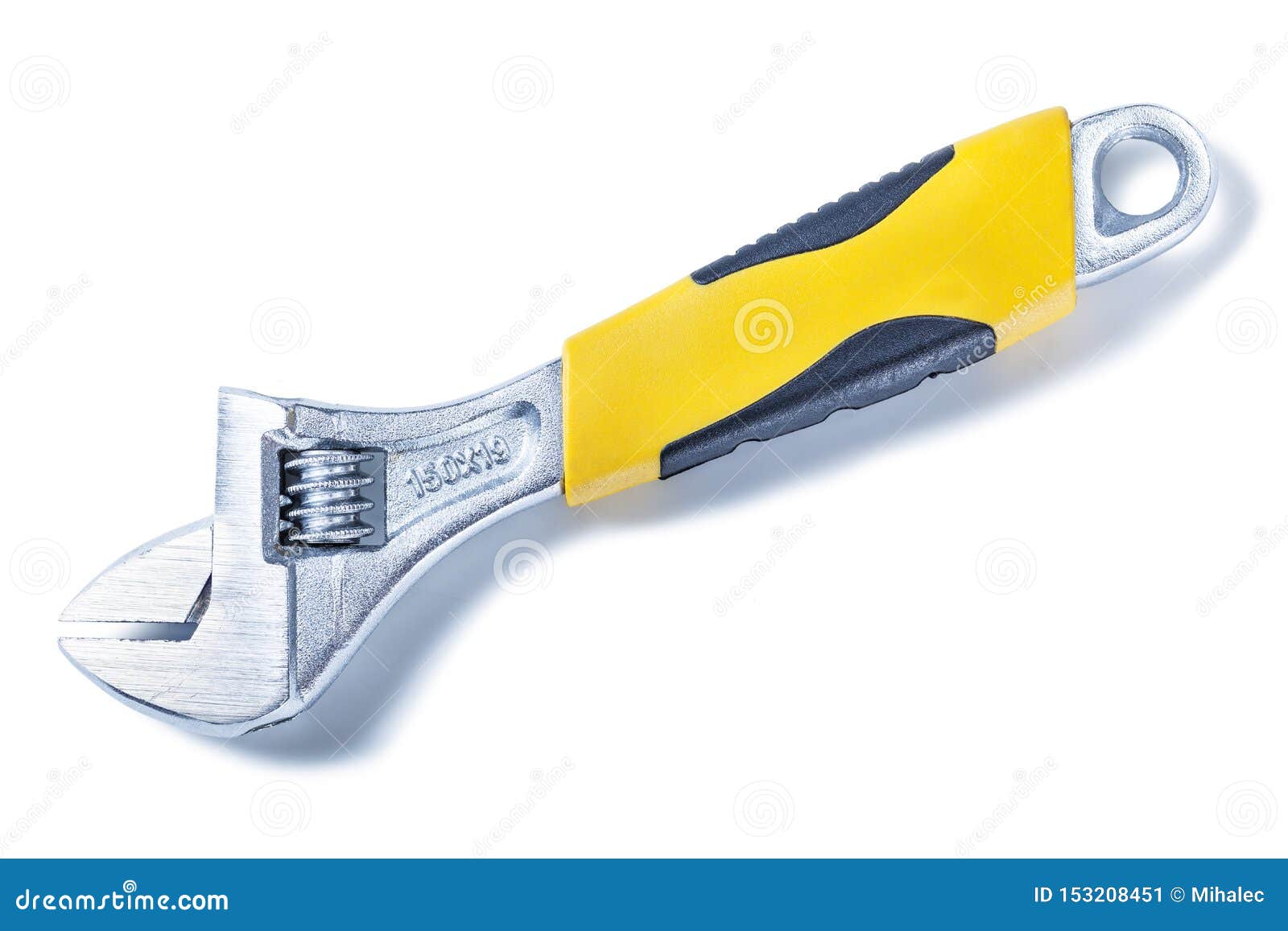Adjustable Spanner Isolated on White Stock Image - Image of close ...