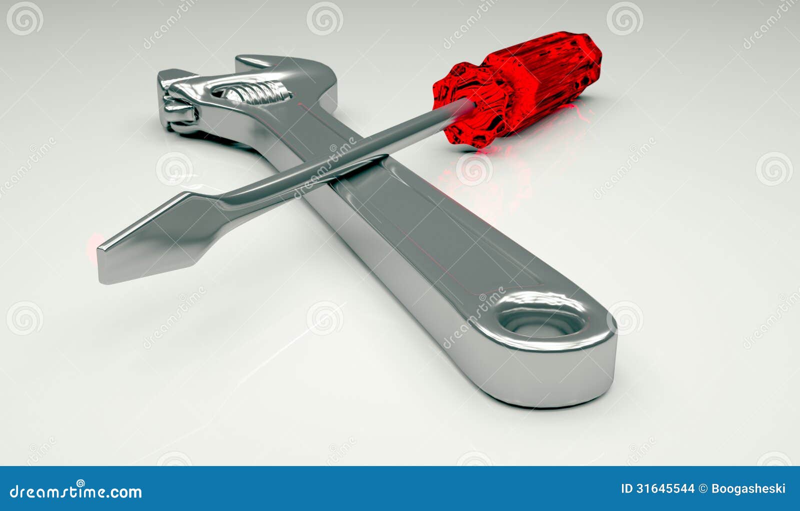 Adjustable Spanner and Screwdriver Stock Illustration - Illustration of ...