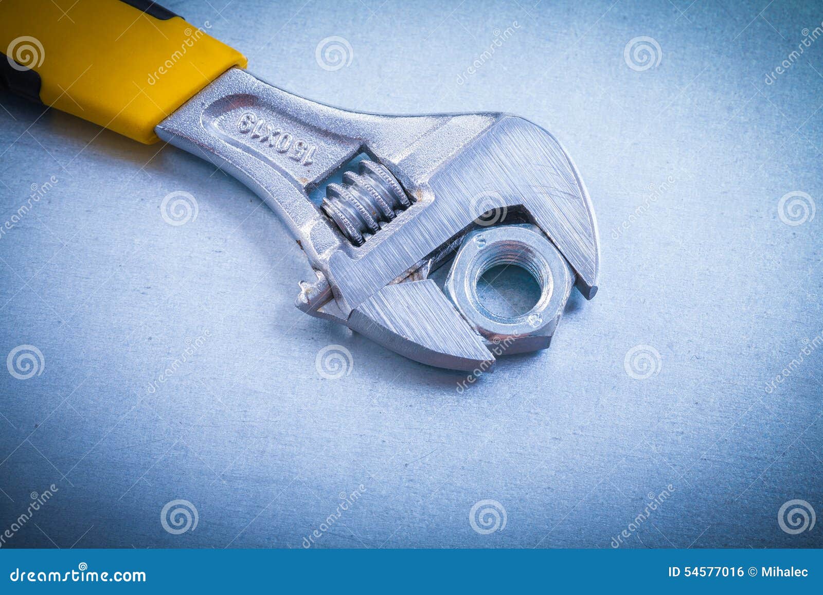 Adjustable Spanner and Threaded Nut on Stock Photo - Image of ...