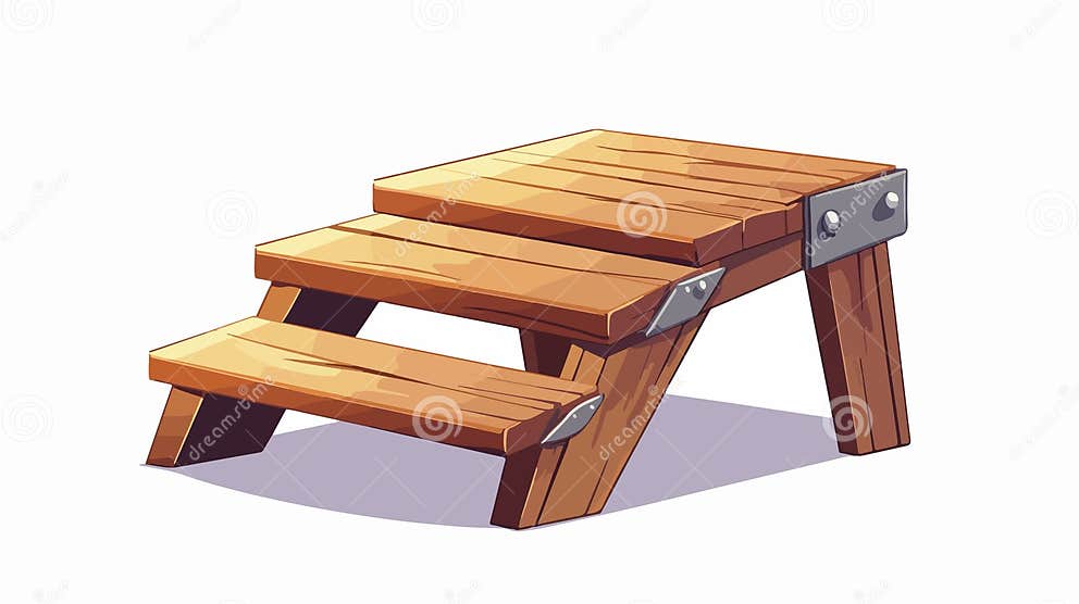 Adjustable Step Platform Cartoon Illustration for Enhanced Visual ...