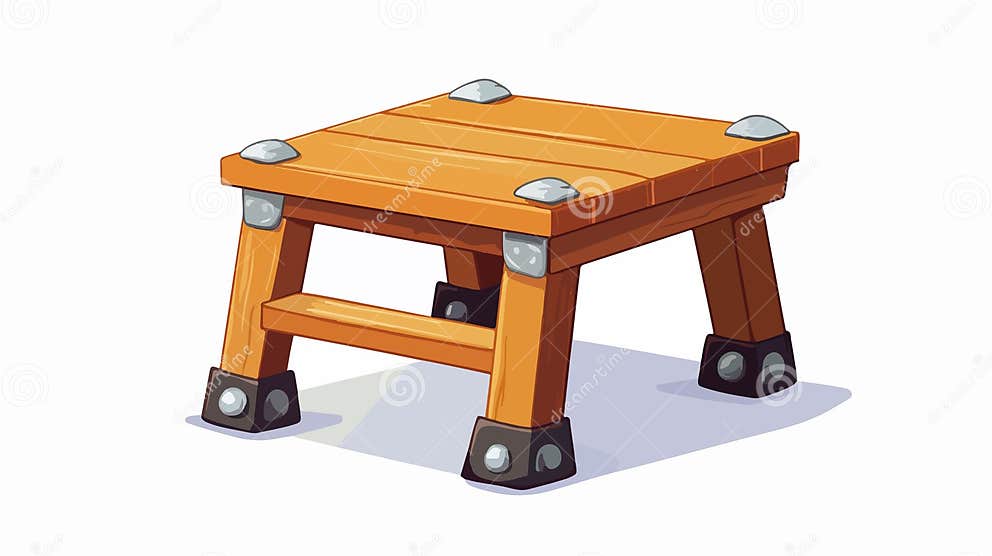 Adjustable Step Platform Cartoon Illustration for Enhanced Visual ...