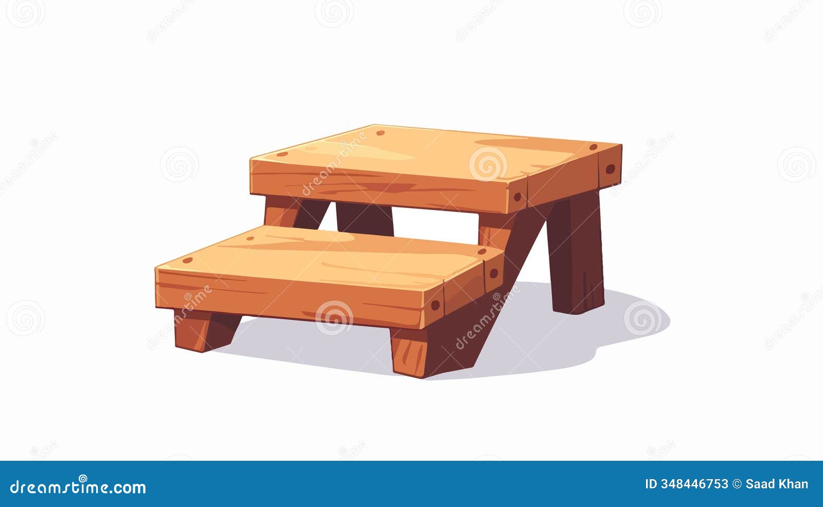 Adjustable Step Platform Cartoon Illustration for Enhanced Visual ...