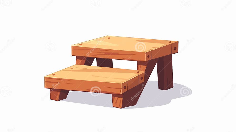 Adjustable Step Platform Cartoon Illustration for Enhanced Visual ...