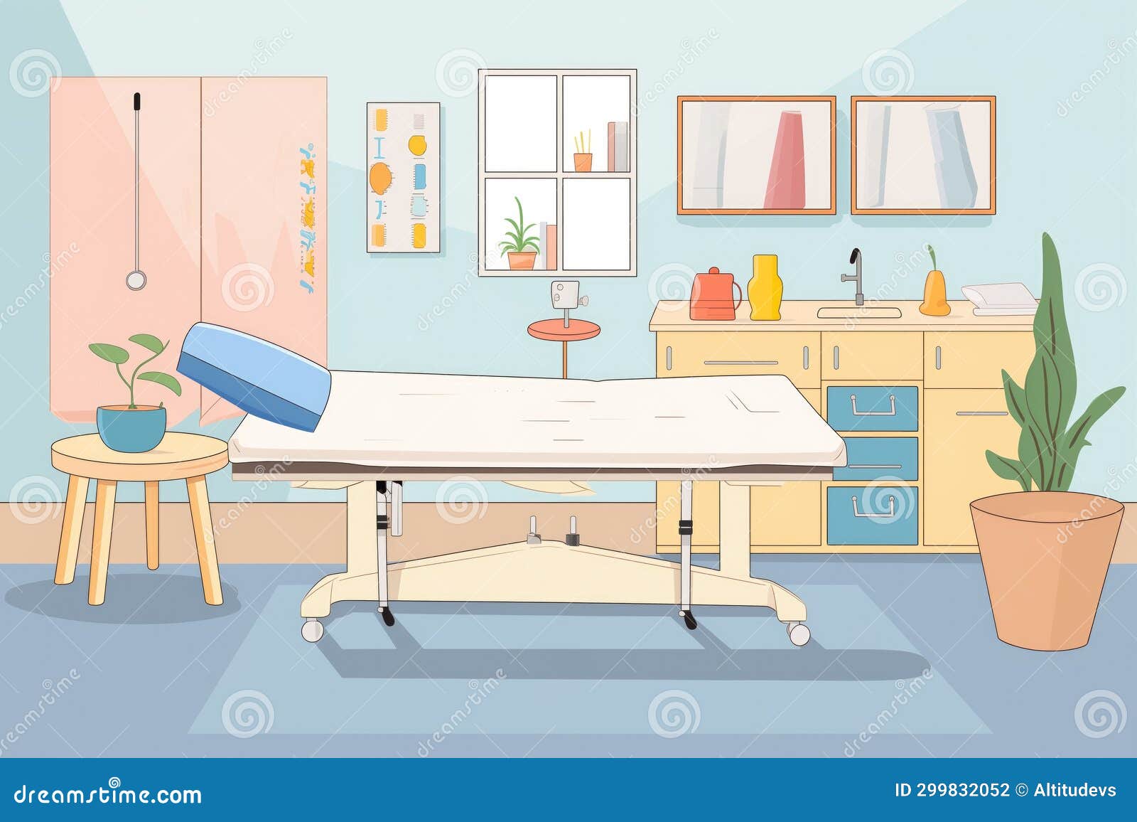 Adjustable Treatment Table in Physiotherapy Room Stock Photo - Image of ...
