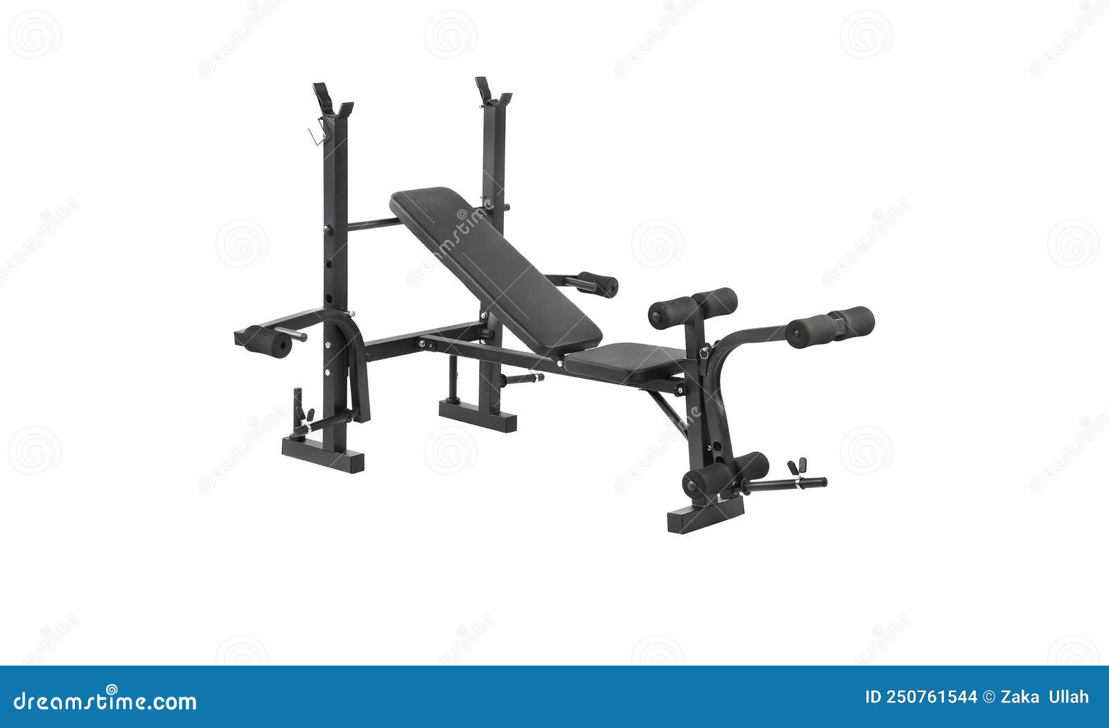 Adjustable Workout Weight Bench Isolated on White Background. Gym Bench ...