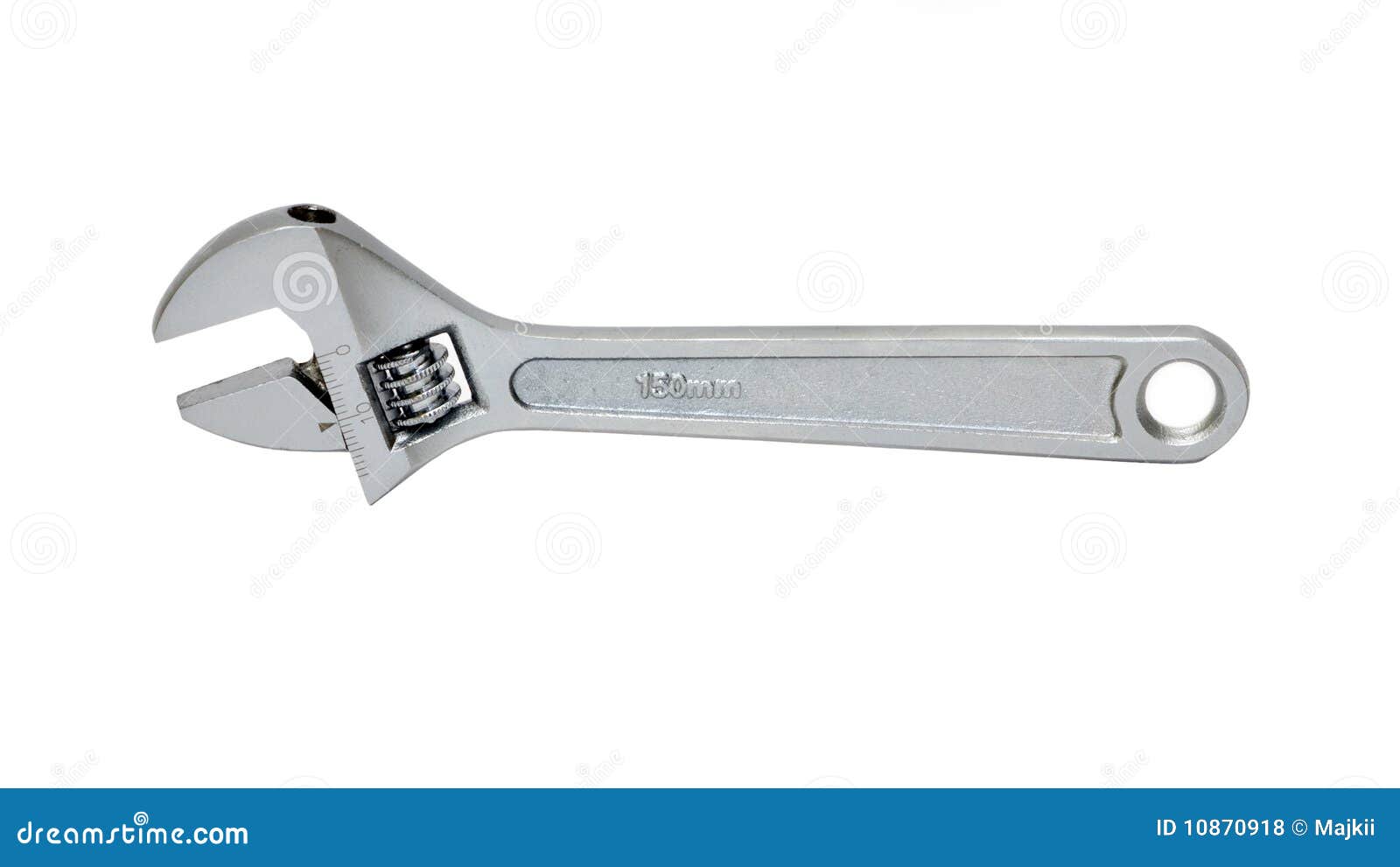 Adjustable wrench stock photo. Image of tool, silver - 10870918