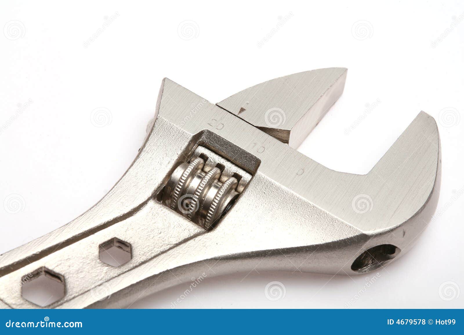Adjustable Wrench With Bolt And Nut Isolated On White Background ...