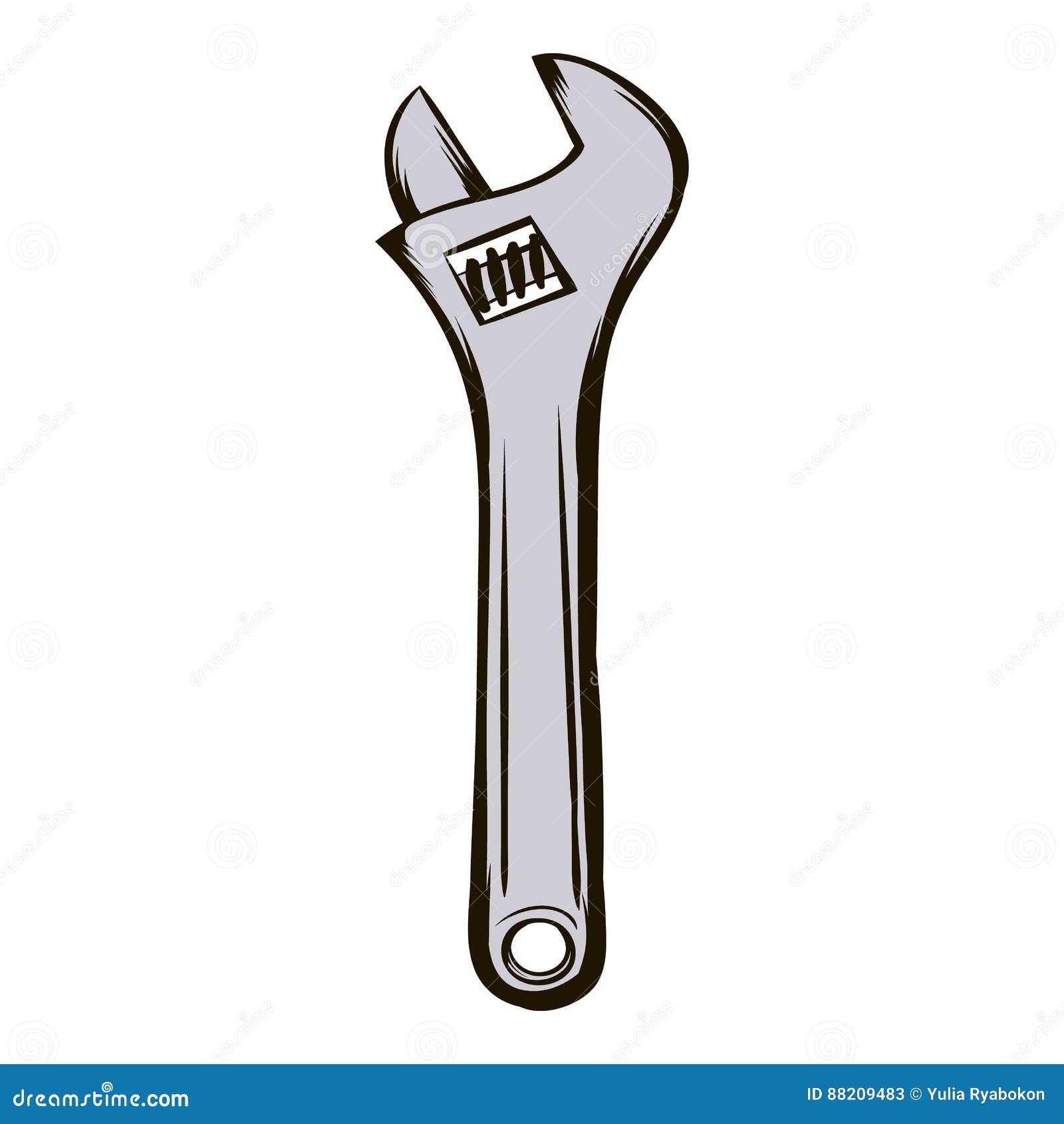 Adjustable Wrench Icon Cartoon Stock Vector - Illustration of chrome ...