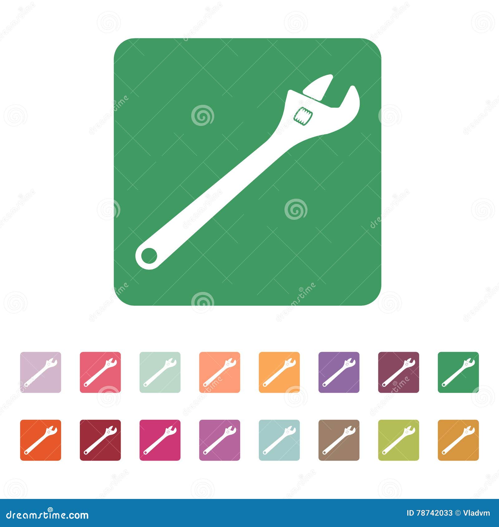 The adjustable wrench icon stock vector. Illustration of icon - 78742033