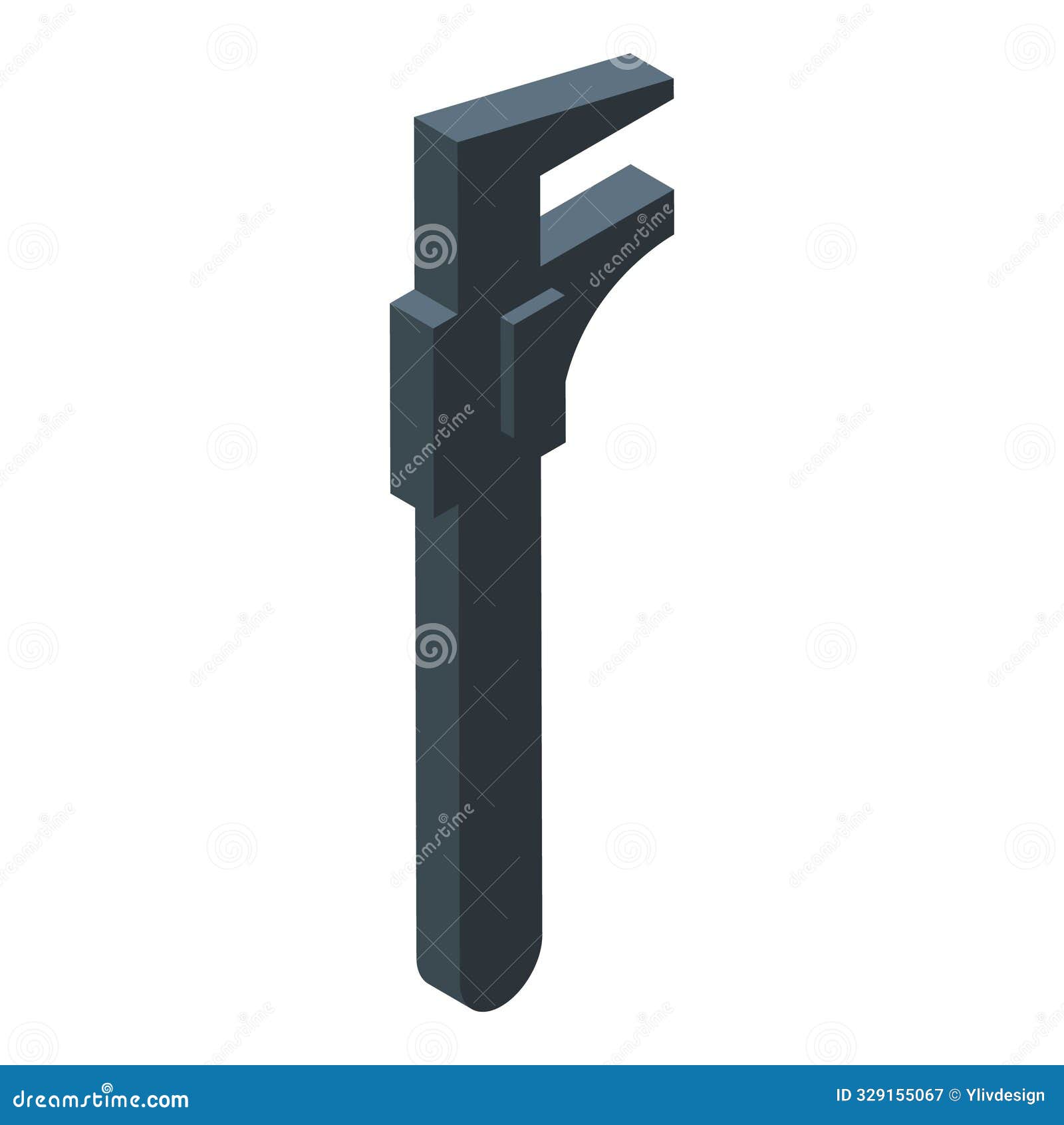 Adjustable Wrench Isometrically Representing Plumbing Tool Stock ...