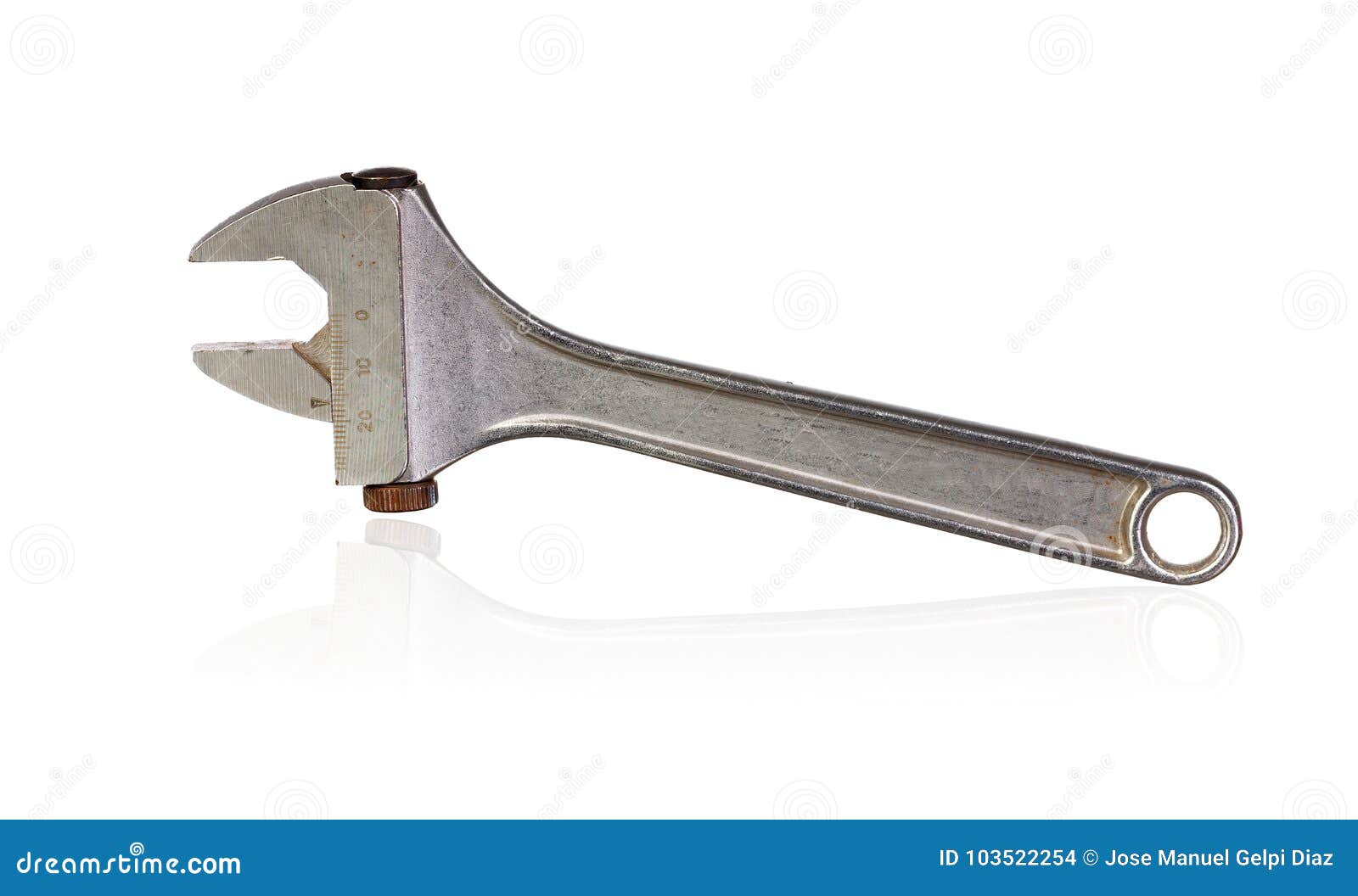Adjustable Wrench with Measure Stock Photo - Image of shiny, handle ...