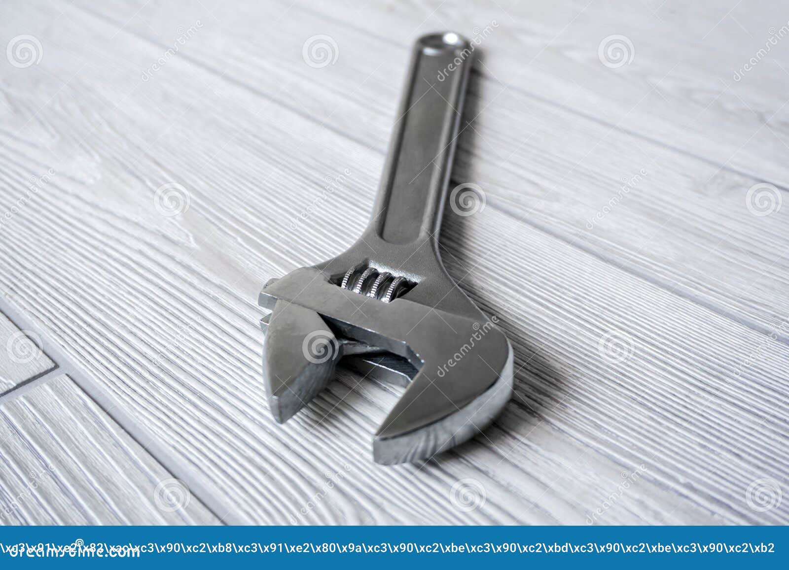 Adjustable Wrench on the Table Close Up Stock Photo - Image of ...
