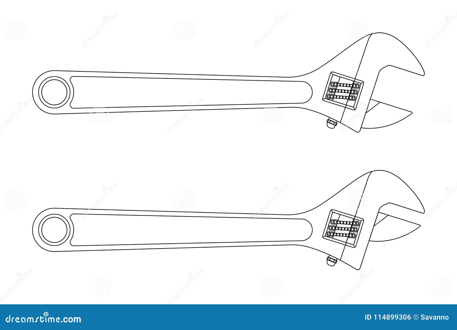 Adjustable Wrench Drawing