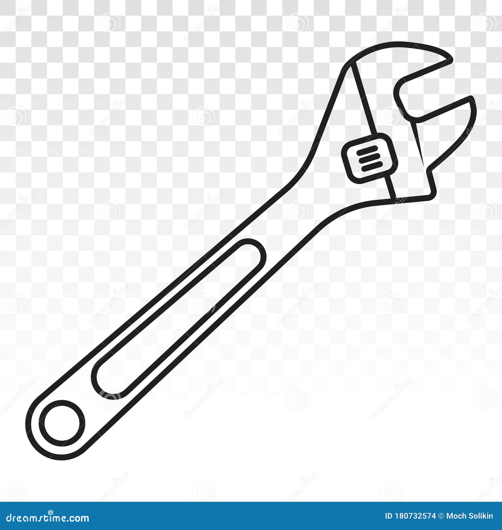 Adjustable Wrench Vector Line Art Icons on a Transparent Background ... Adjustable Wrench Vector Line Art Icons on a Transparent Background ...