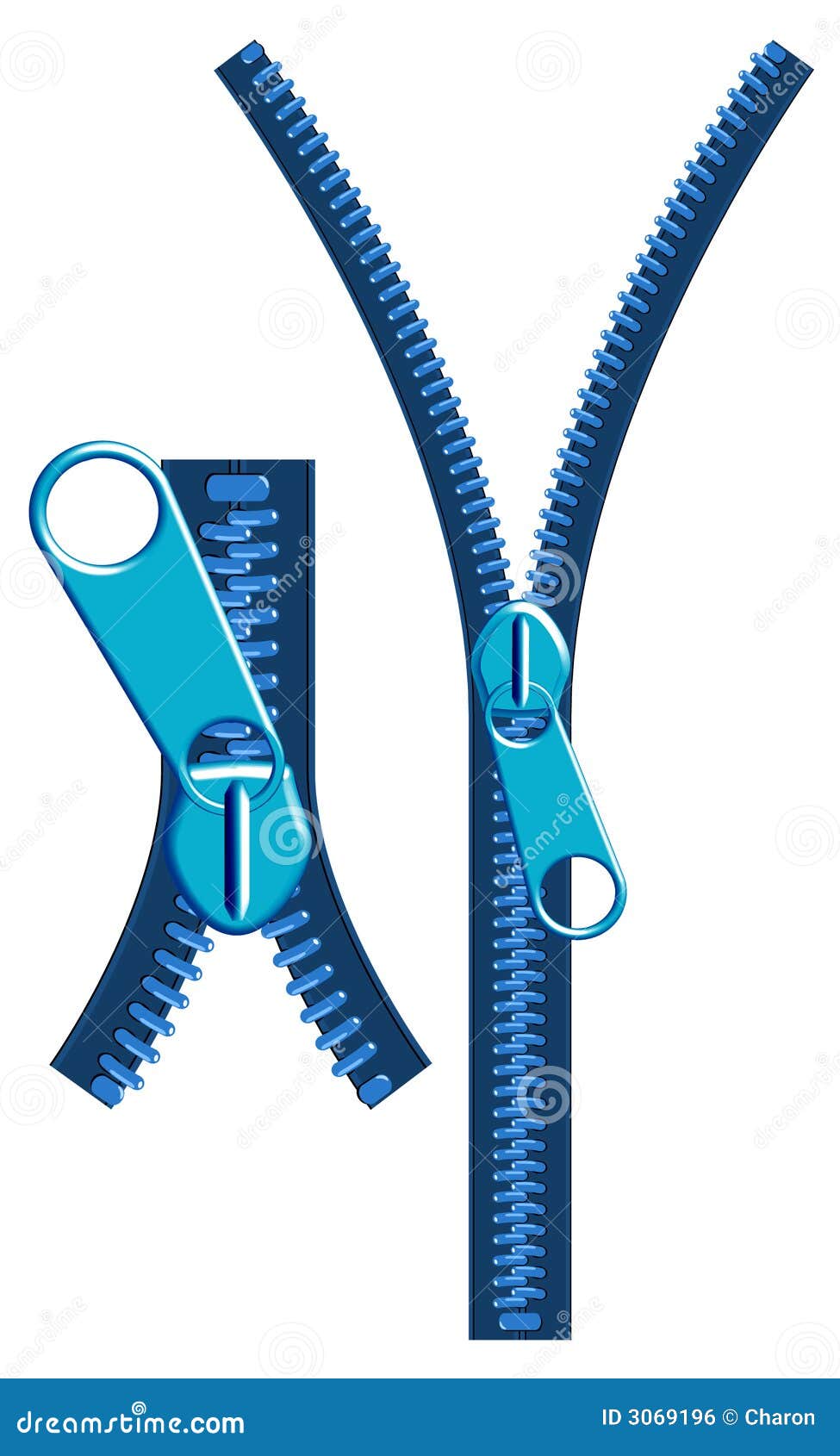 Adjustable Zipper Isolated Zip Stock Vector - Illustration of blue ...