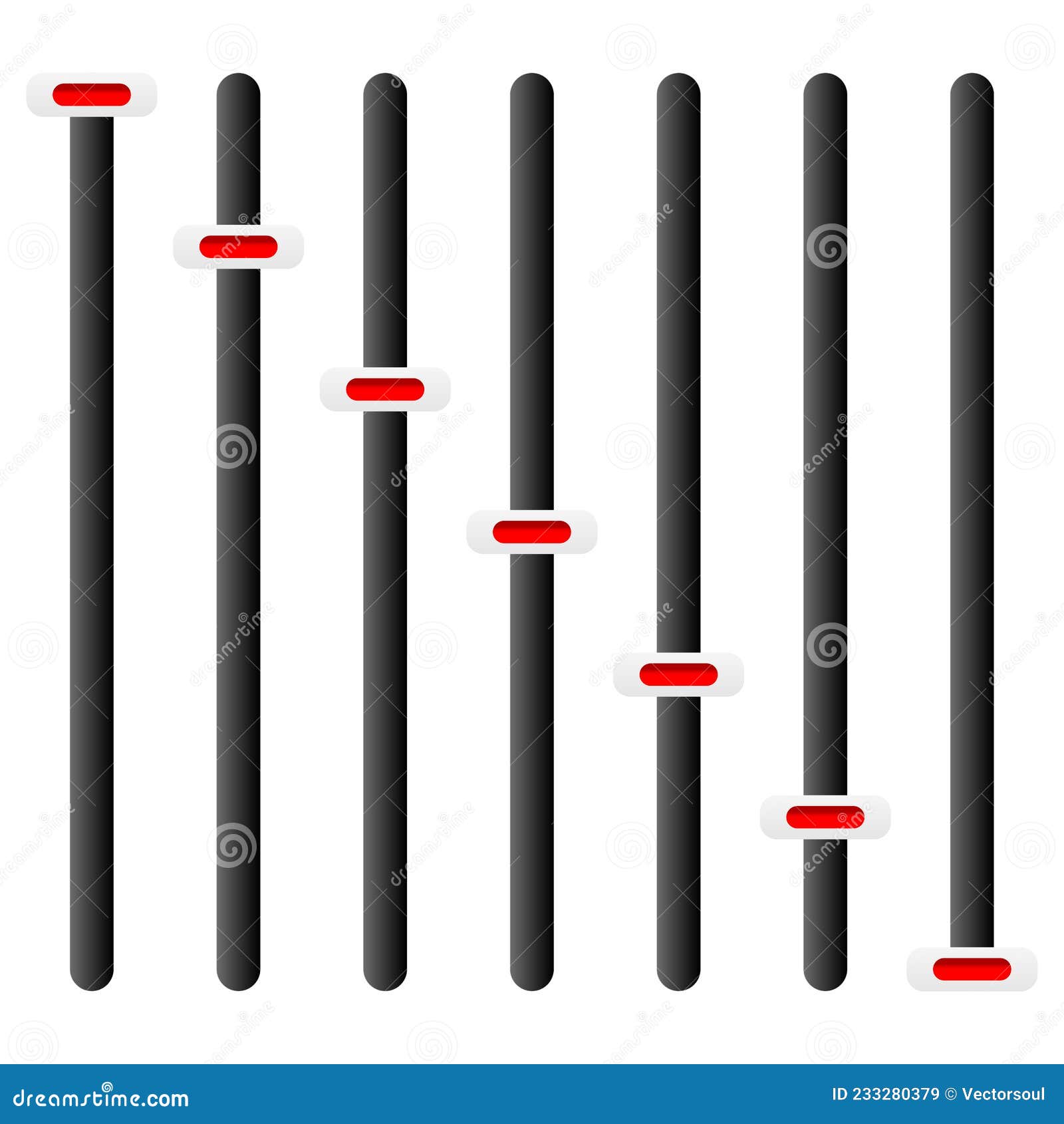 Adjuster, Slider, Tuner, Fader Bars with Levers, Knobs Stock Vector ...