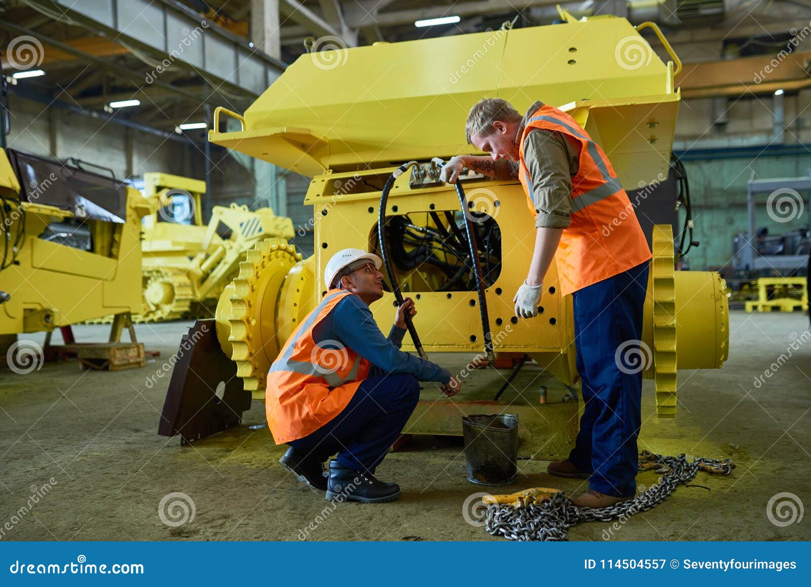 Adjusting Engine Features of Heavy Vehicle Stock Image - Image of ...