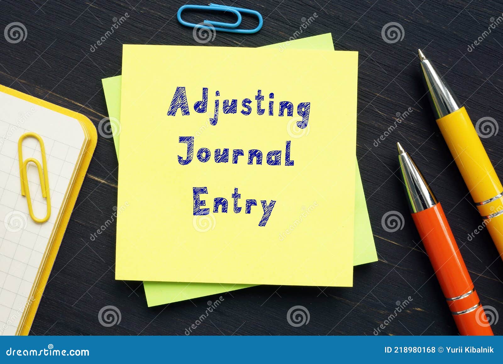 Adjusting Journal Entry Sign on the Sheet Stock Photo - Image of ...