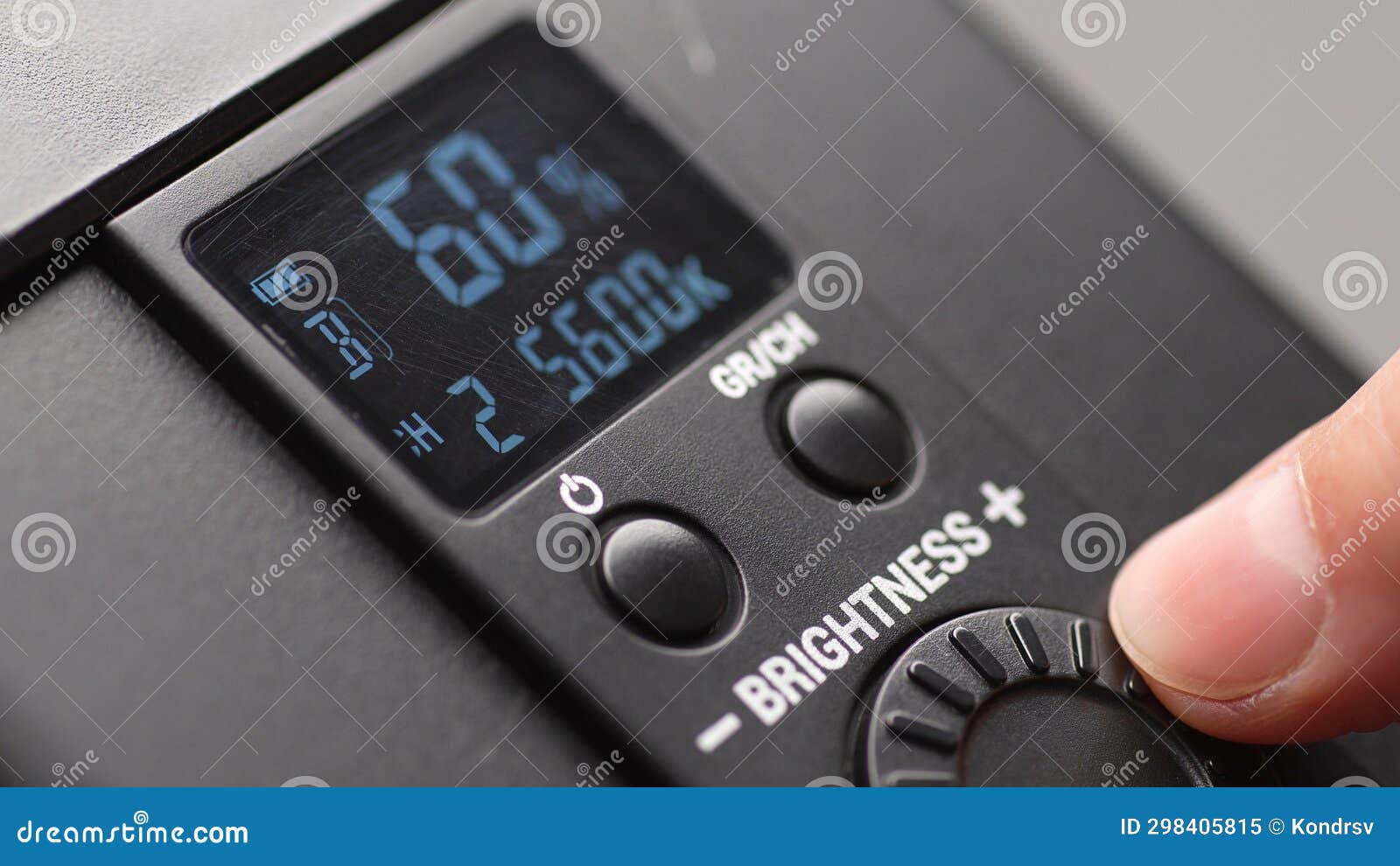 Adjusting Light Intensity on Digital Control Panel. Stock Image - Image ...