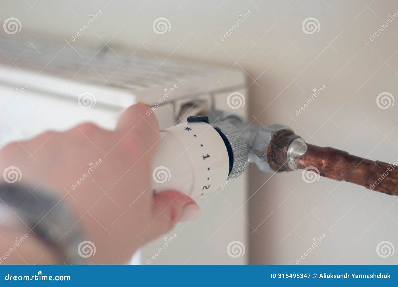 Adjusting the Radiator Temperature Using a Thermostat in an Apartment ...