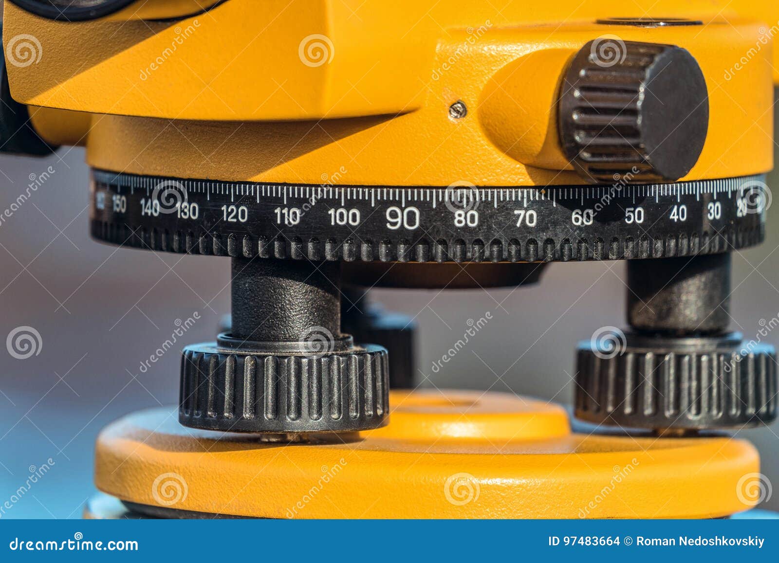 Adjusting Rings and Scale of Geodetic Optical Level Close-up Stock ...