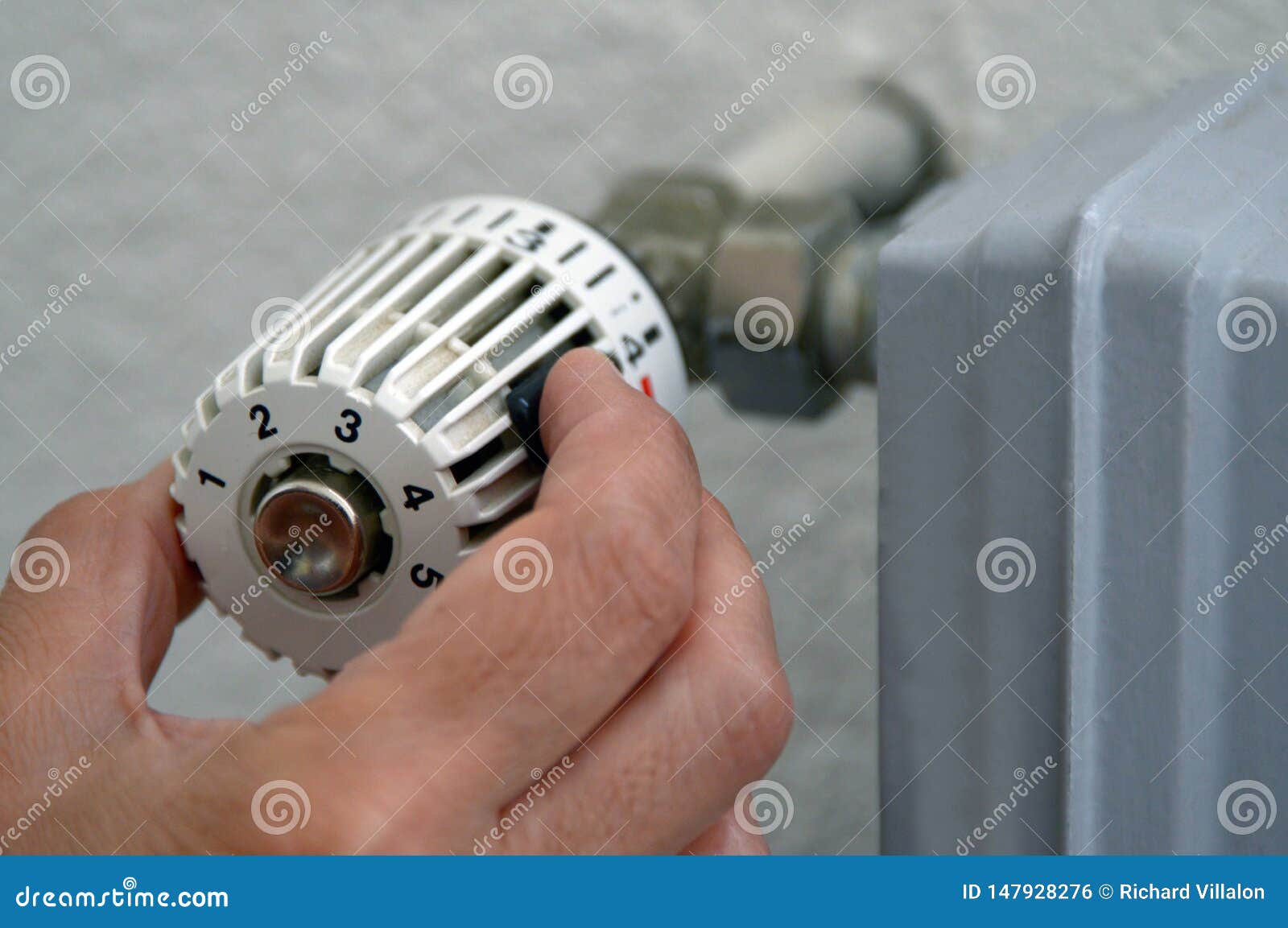 Set the Radiator Thermostat in Close-up Stock Photo - Image of radiator ...