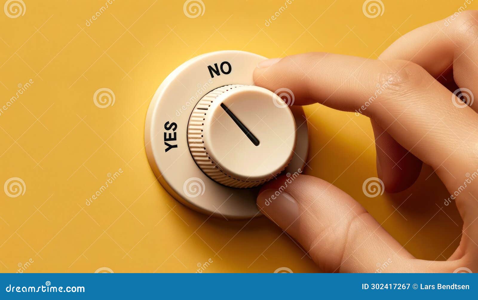 Adjusting Volume Selector Dial: Hand Close-Up on Yellow Background - AI ...