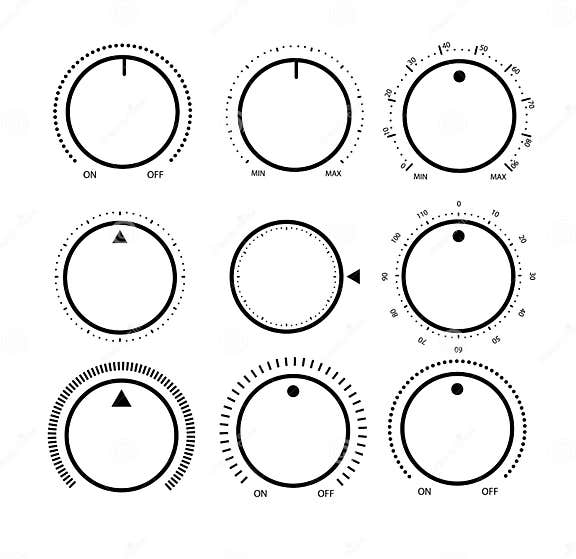 Adjustment Dial. Rotary Dials with Round Scale Volume Level Knob and ...