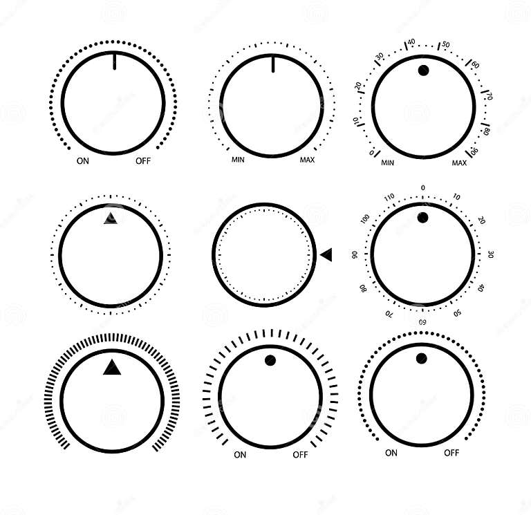 Adjustment Dial. Rotary Dials with Round Scale Volume Level Knob and ...