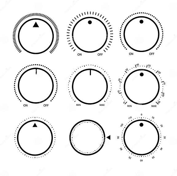 Adjustment Dial. Rotary Dials with Round Scale Volume Level Knob and ...