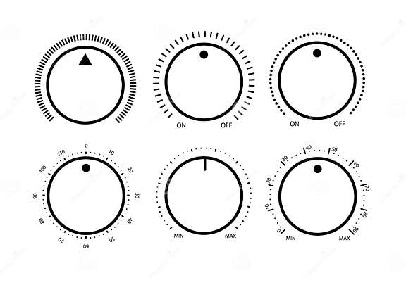 Adjustment Dial. Rotary Dials with Round Scale Volume Level Knob and ...