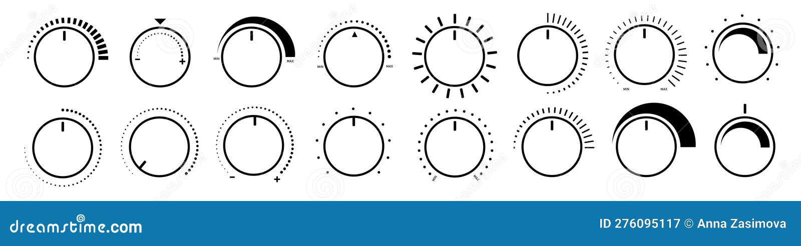 Adjustment Dial. Rotary Dials with Round Scale Volume Level Knob and ...