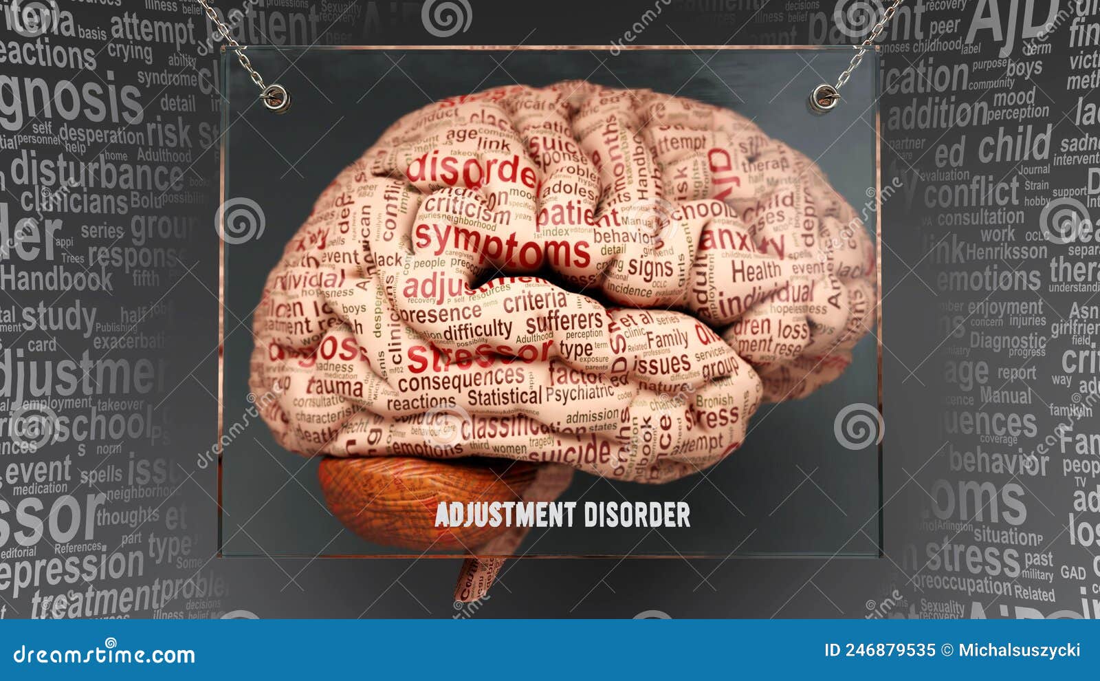 Adjustment Disorder in Human Brain Stock Illustration - Illustration of ...