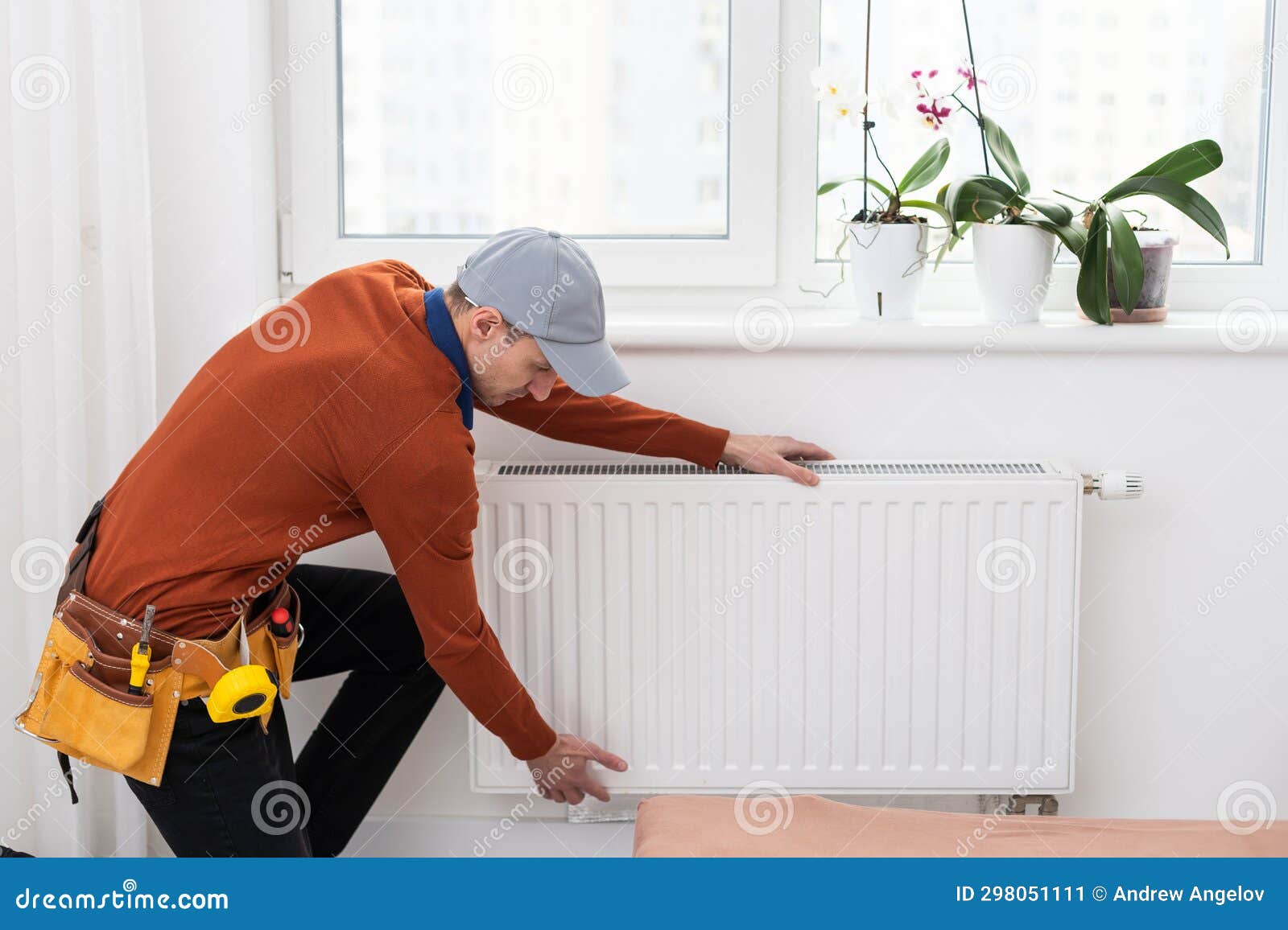Adjustment of Heating Radiator. Temperature. Stock Image - Image of ...