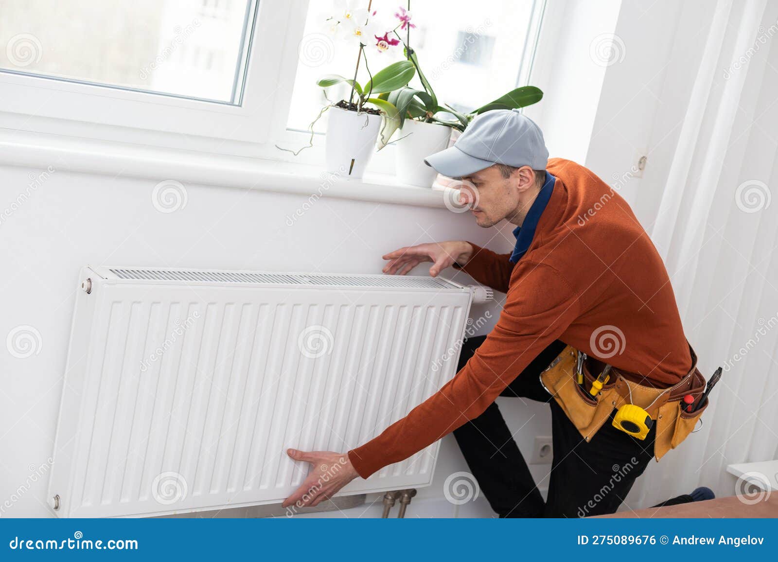 Adjustment of Heating Radiator. Temperature. Stock Photo - Image of ...