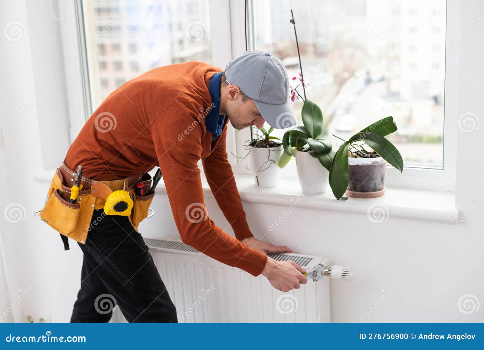Adjustment of Heating Radiator. Temperature. Stock Photo - Image of ...